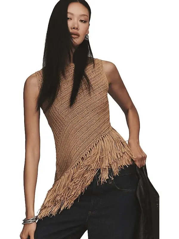 SIMONMILLER Beja Crochet Fringe Top - Natural