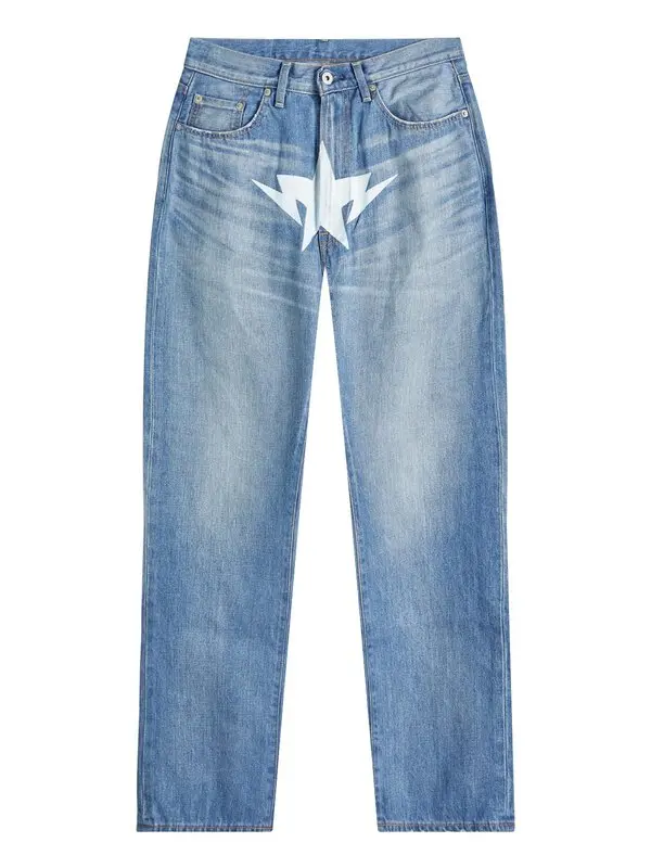 A BATHING APE Twin Star Relaxed Fit Jeans - Light Indigo