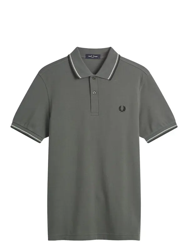 Fred Perry Twin Tipped Polo Shirt - Fldgr/seagrs/blk