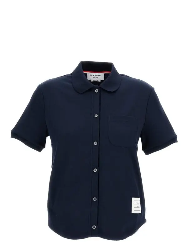 Thom Browne Cotton Polo Shirt - Blue