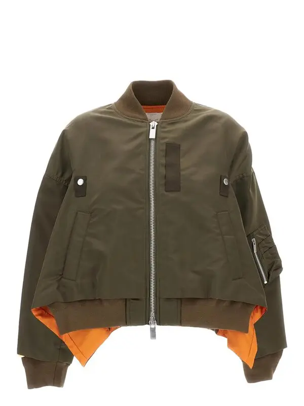 Sacai Nylon Twill Bomber Jacket - Green