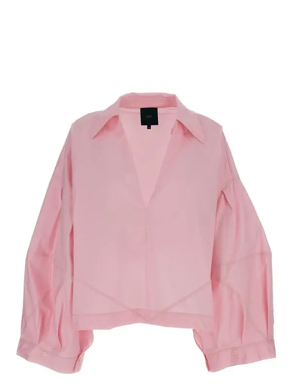 MAISON JEJIA Cotton V-neck Shirt - Rose