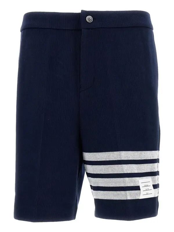 Thom Browne Double-face Knit Bermuda Shorts - Blue