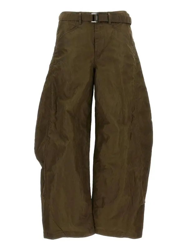 Sacai Nylon Twill Barrel Trousers - Green