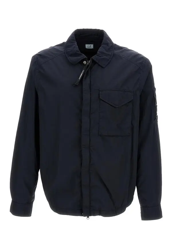 C.P. COMPANY Chrome-r Zipped Lens Shirt Jacket - Blue
