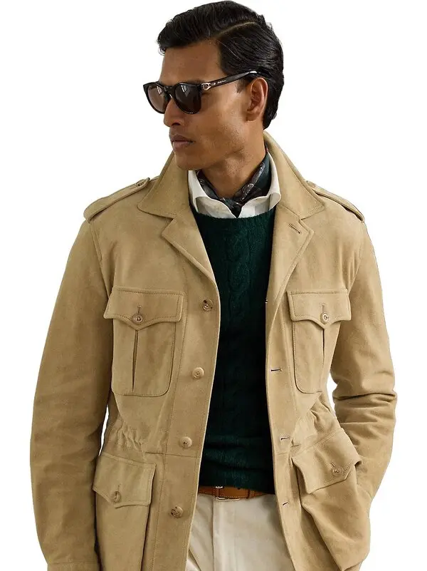 Ralph Lauren Hand-tailored Suede Utility Jacket - Classic Tan
