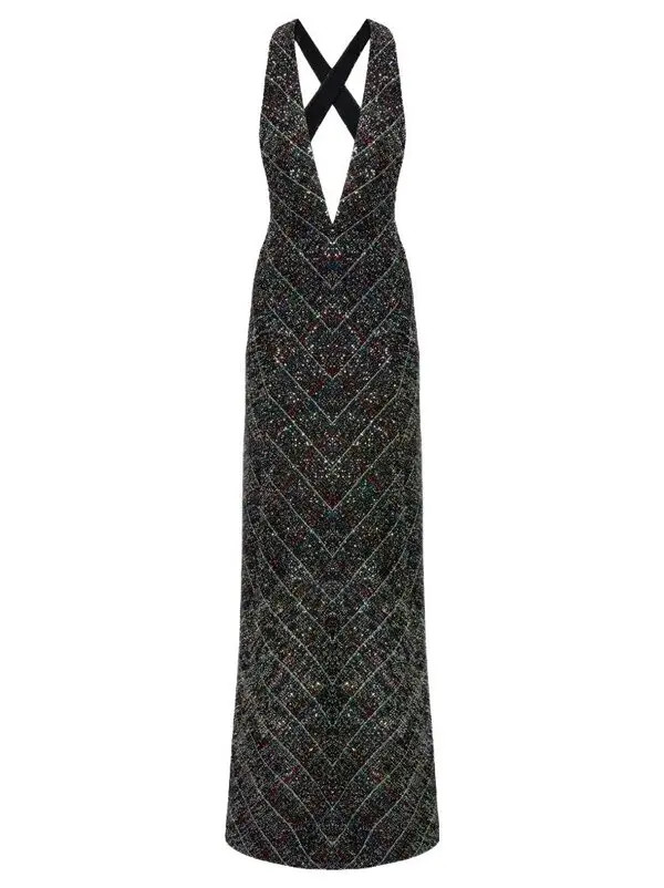 Missoni Patterned V-neck Maxi Dress - Black