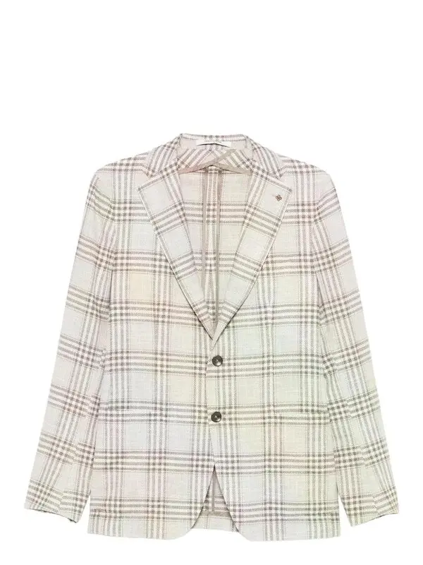 Tagliatore Checked Single-breasted Blazer - Neutrals