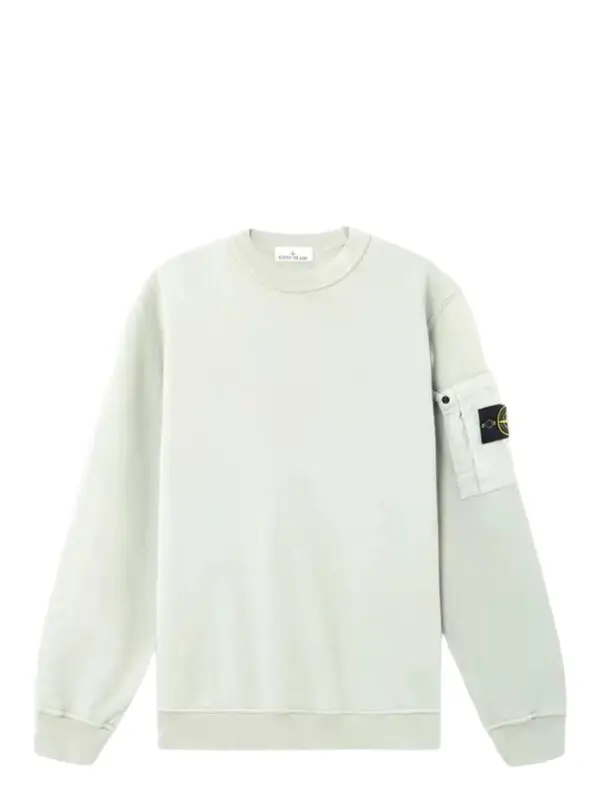 Stone Island Crew-neck Sweater With Patch Pocket - Neutrals