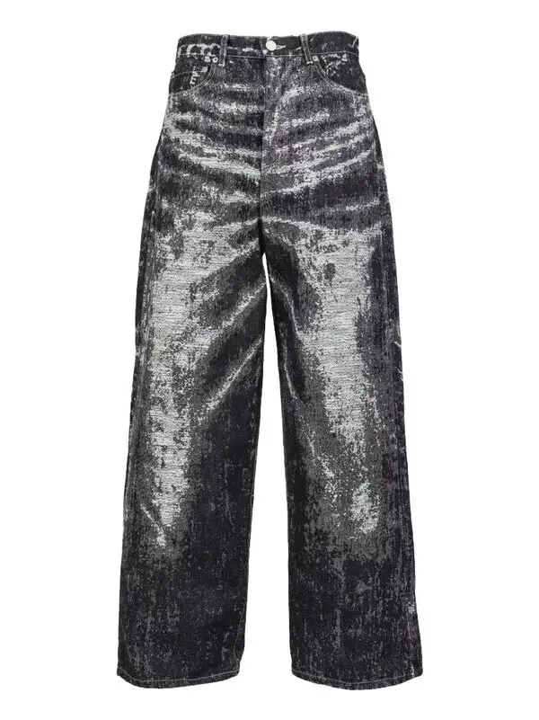 TAAKK Wash-effect Wide Leg Jeans - Black