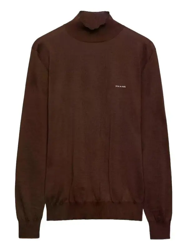 Prada Ribbed Turtleneck Sweater - Brown