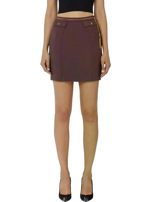 Elisabetta Franchi Pocket Mini Skirt - Brown