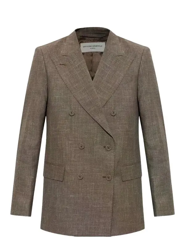 Officine Générale Double-breasted Blazer - Brown