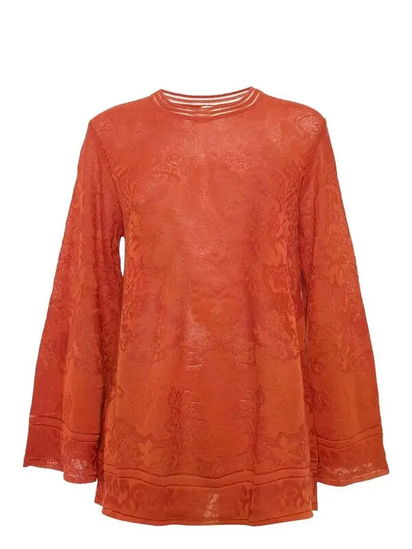 Missoni Knit Floral Sweater - Orange