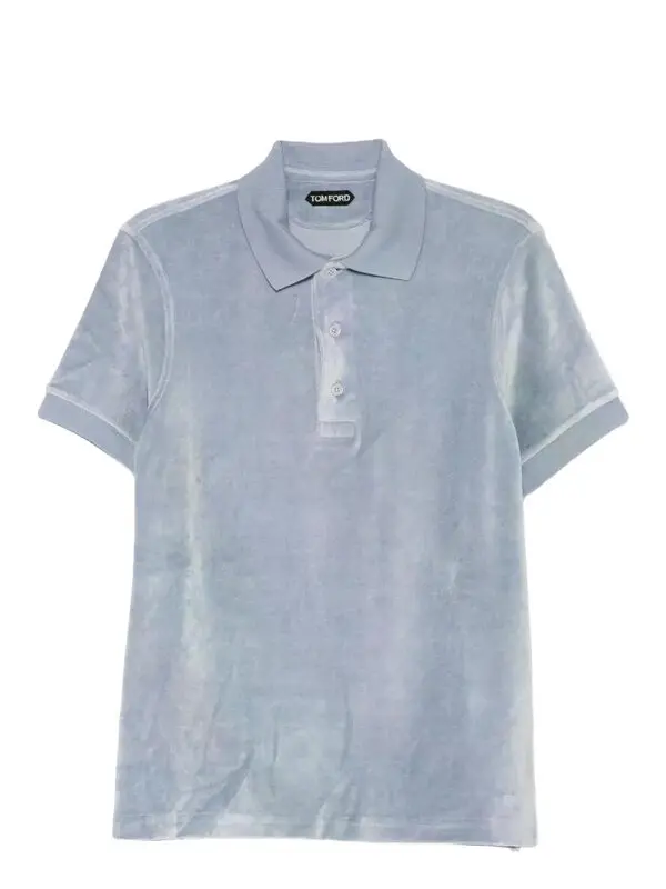 TOM FORD Button-up Polo Shirt - Blue