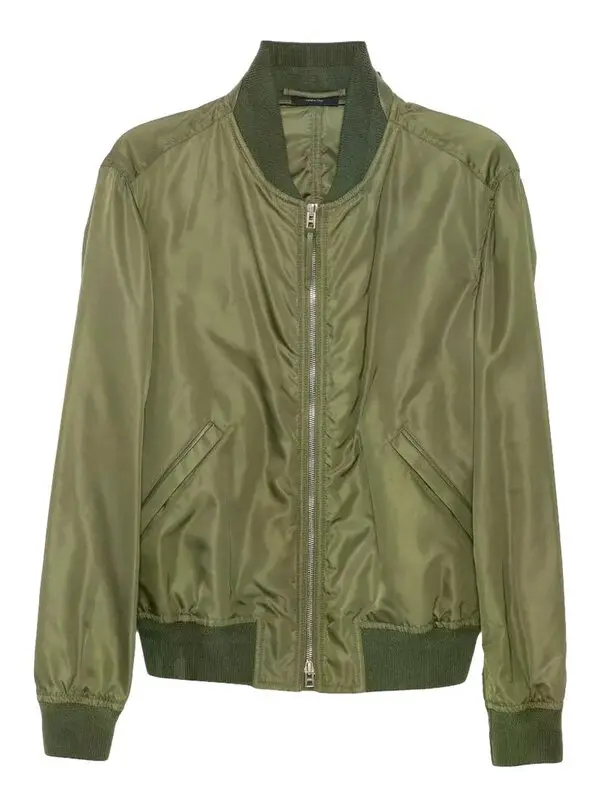 TOM FORD Silk Poplin Bomber Jacket - Green