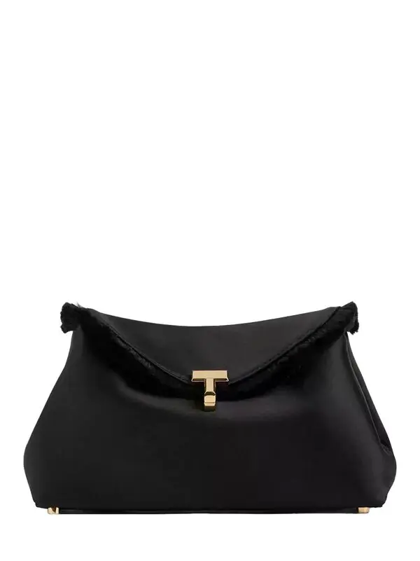 TOTEME Mini T-lock Frayed Clutch - Black