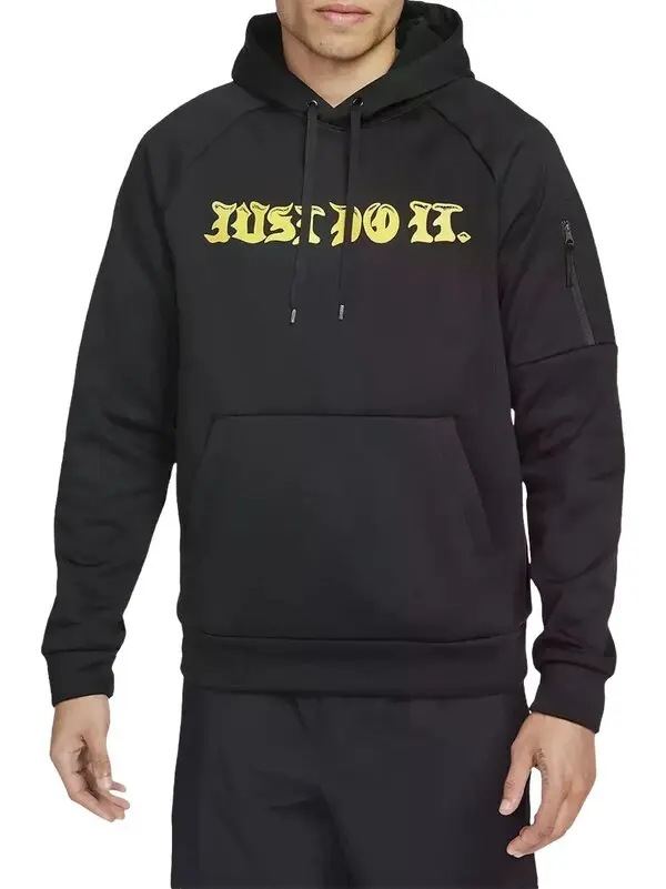 Nike Lettering Pullover Hoodie - Black