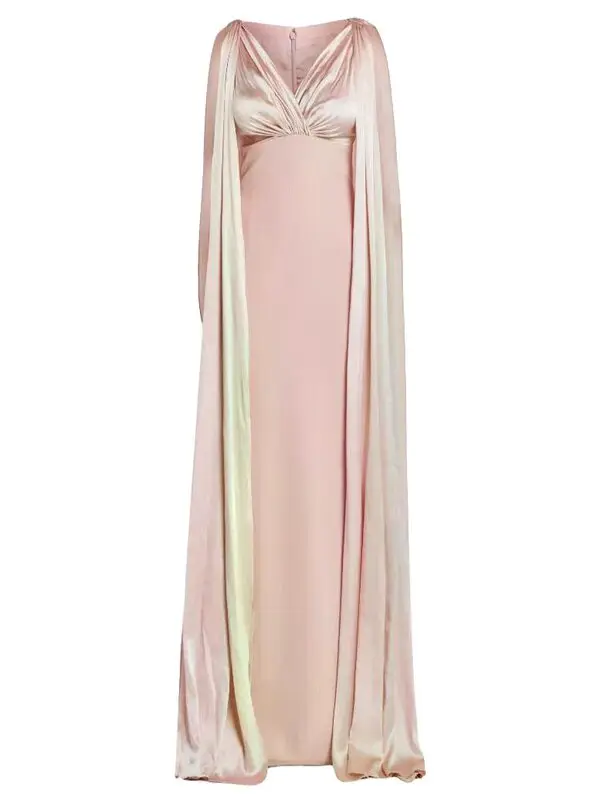 RHEA COSTA Twisted Cape Dress - Pink
