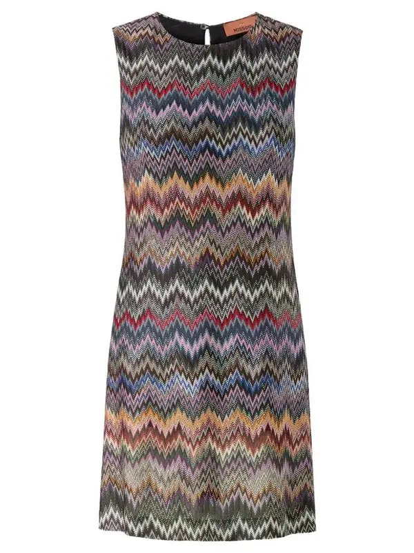 Missoni Chevron Pattern Mini Dress - Brown