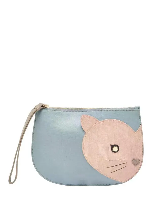 Furla Leather Cat Face Pouch - Blue