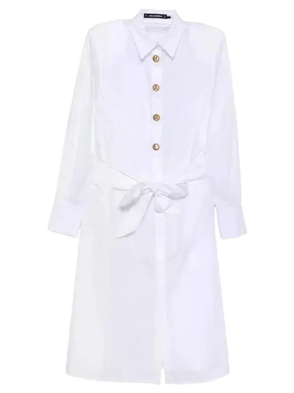 Karl Lagerfeld Belted Shirt Dress - White