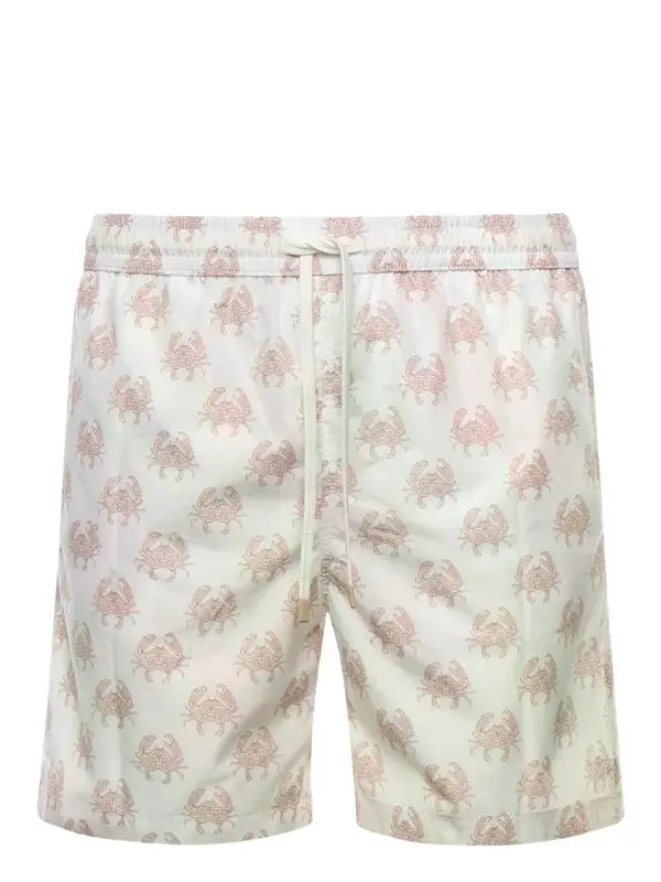 Eleventy Crab-print Swim Shorts - Neutrals