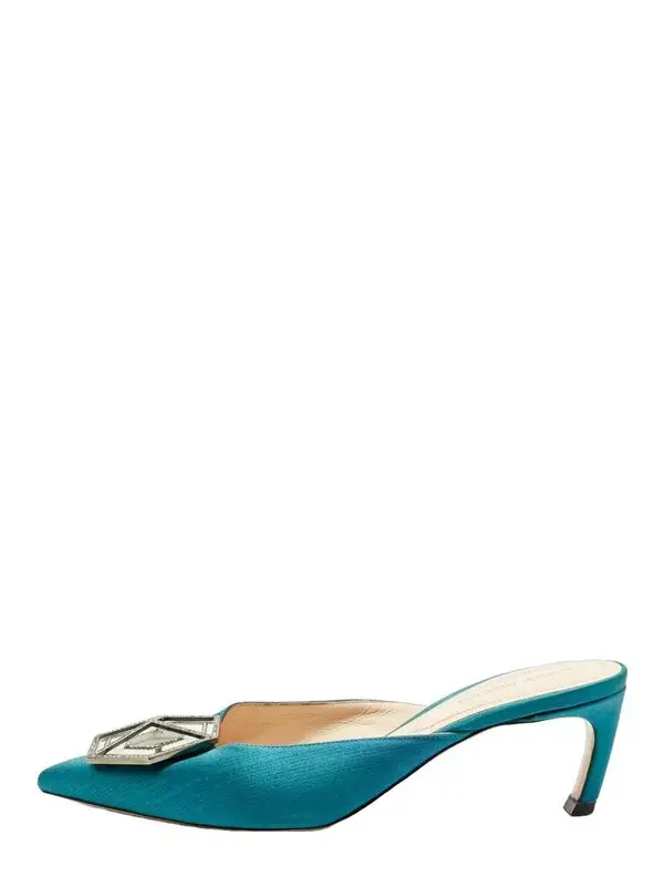 NICHOLAS KIRKWOOD Hexagon-detail Heeled Mules - Blue