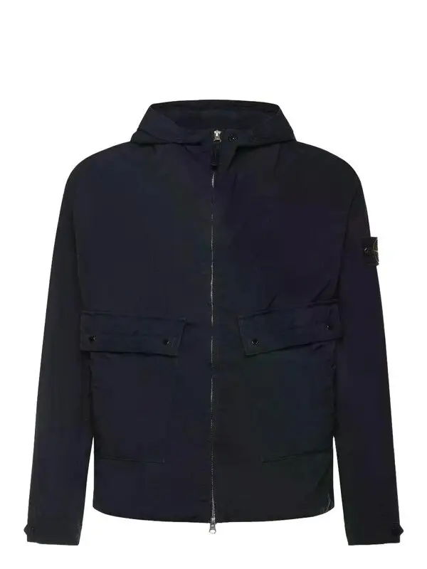 Stone Island Flap-pocket Hooded Jacket - Blue