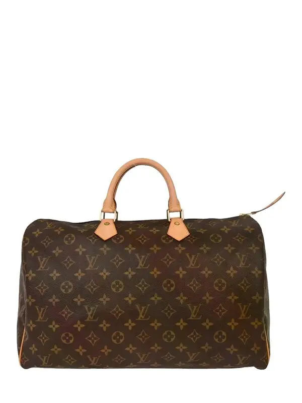 LOUIS VUITTON 2005 Monogram Zip Duffle Tote Bag - Brown