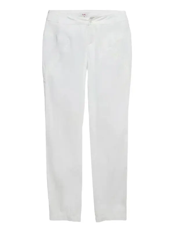 Versace Stretch-cotton Straight Leg Pants - White