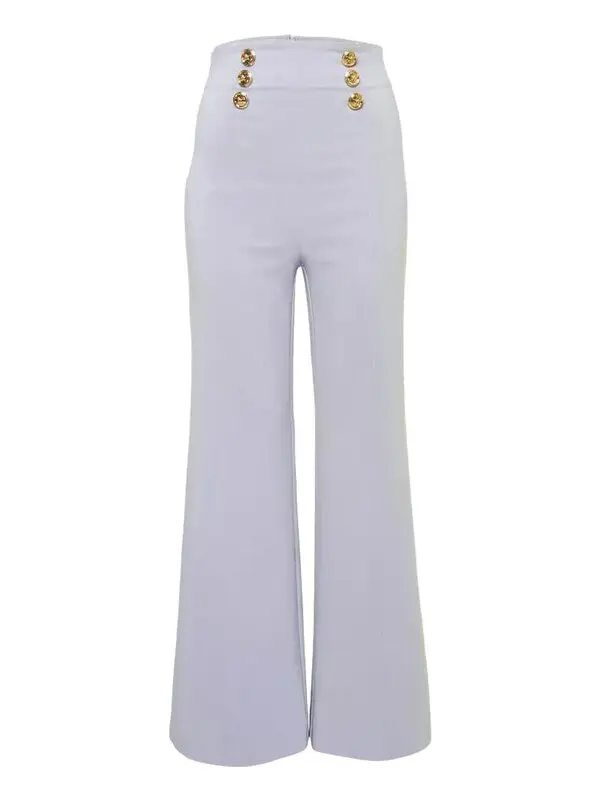 Elisabetta Franchi Button Detailed Flared Trousers - Purple