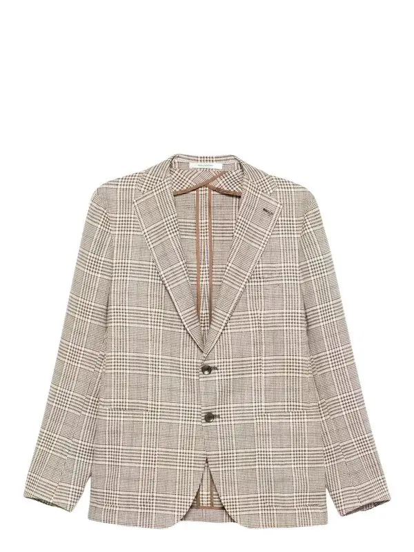 Tagliatore Plaid Blazer - Neutrals