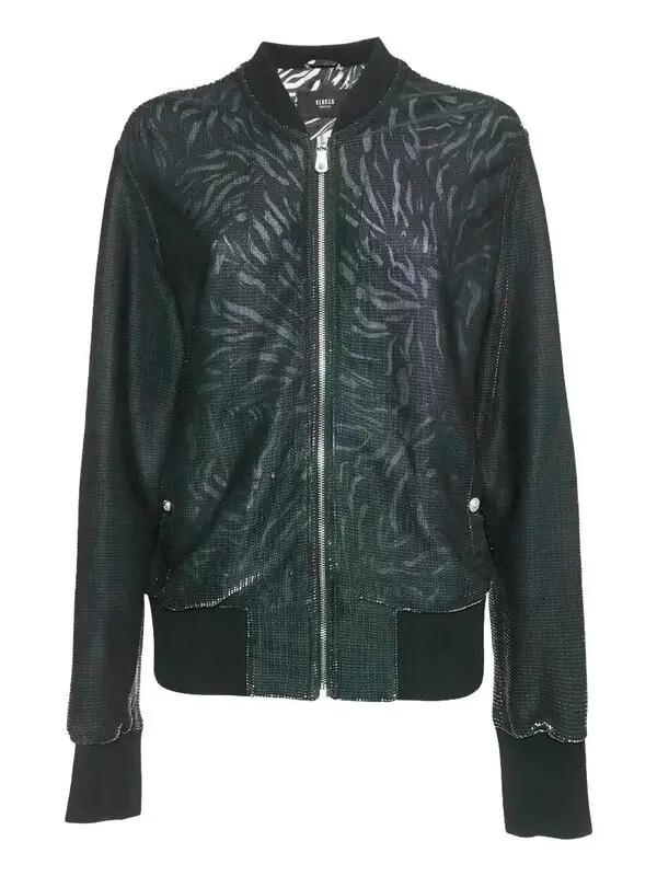 VERSUS Zebra-print Mesh Jacket - Black