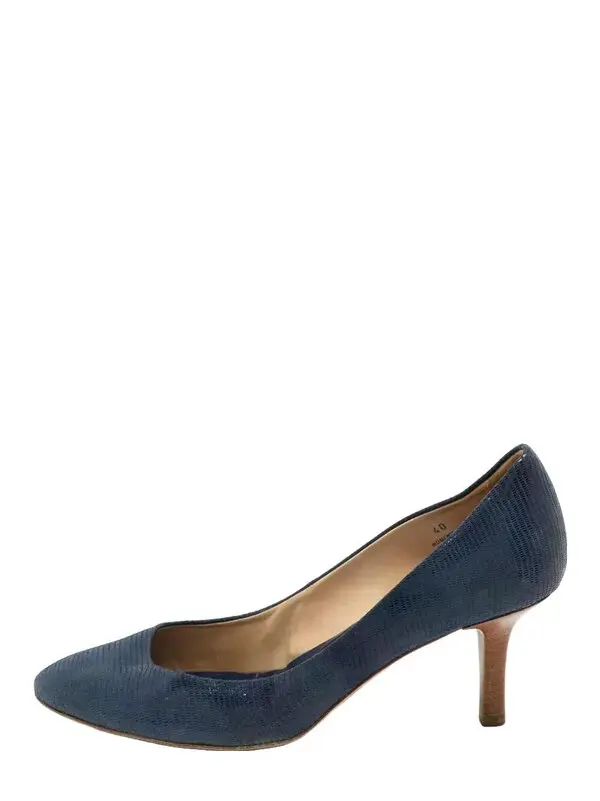 TOD'S Lizard-embossed Leather Pumps - Blue