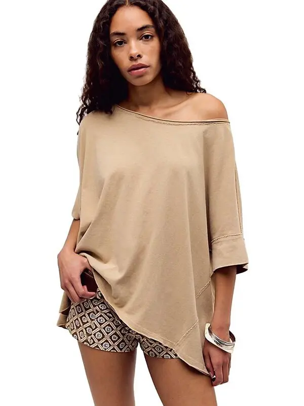 Free People We The Free Rex Oversized Tee - Oat Latte