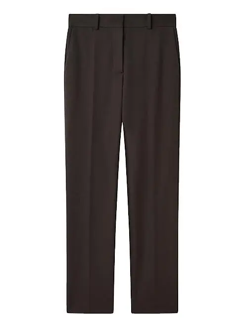 JOSEPH Coleman Slim-fit Straight-leg Trousers - Cocoa