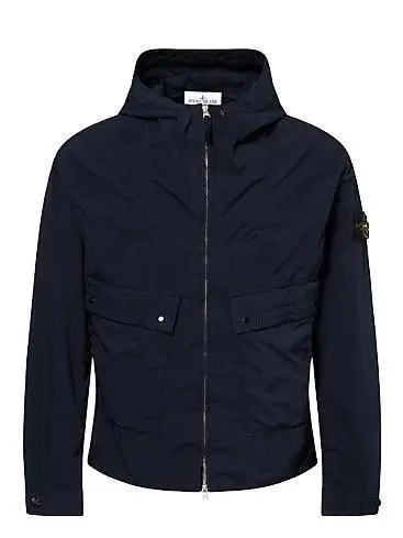 Stone Island Light Compact Touch Poly-tc Hooded Woven Jacket - Navy Blue
