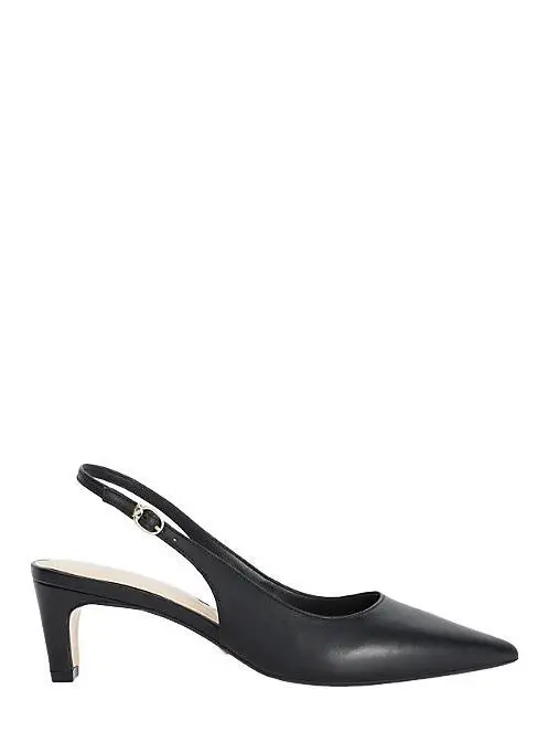 DUNE Connection Leather Slingback Courts - Black Leather