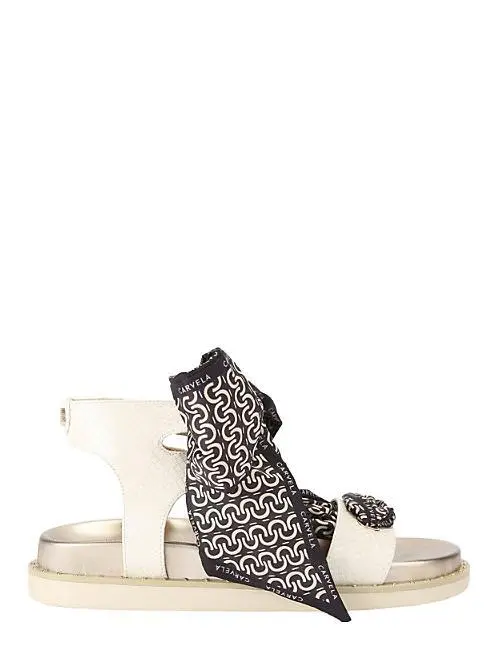 Carvela Sorrento Scarf Faux-leather Sandals - Bone