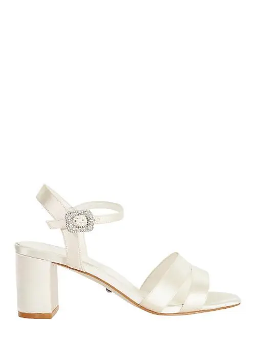DUNE Satin Heeled Sandals - Ivory Satin