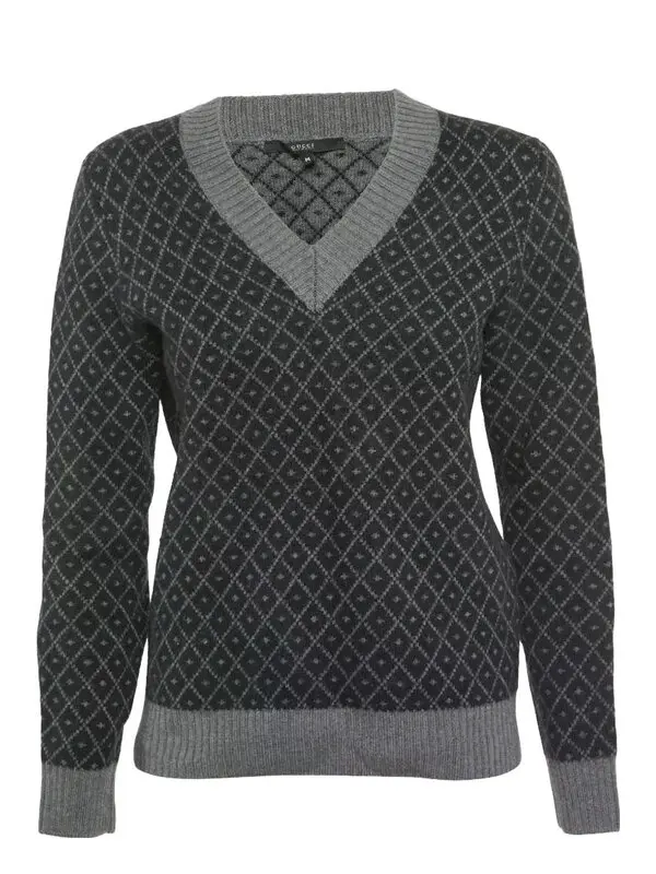 Gucci Diamante-pattern Wool Sweater - Black