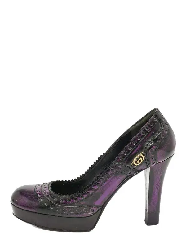 Gucci 100mm Perforated Detail Pumps - Purple