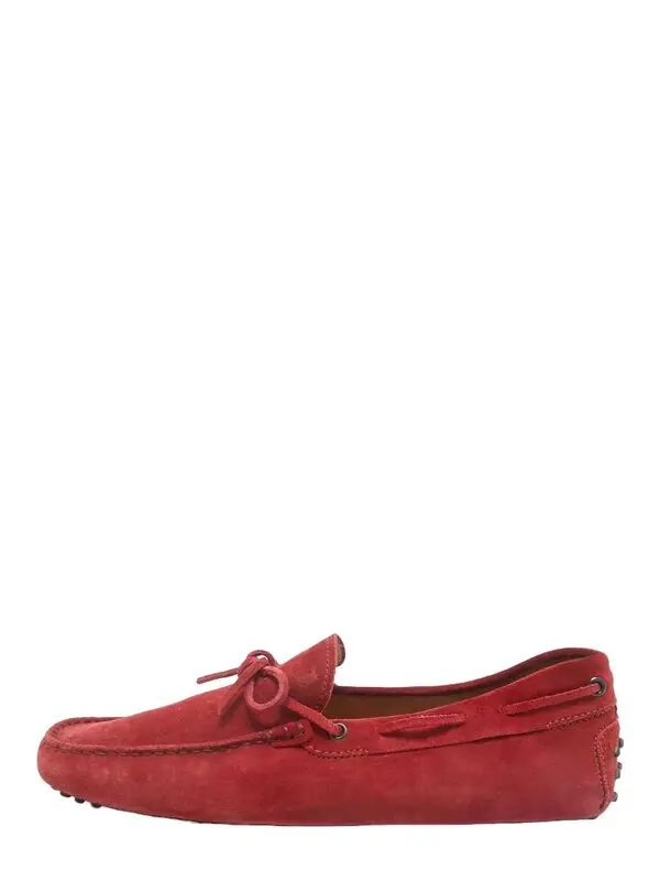 TOD'S Gommino Suede Tassel Loafers - Red