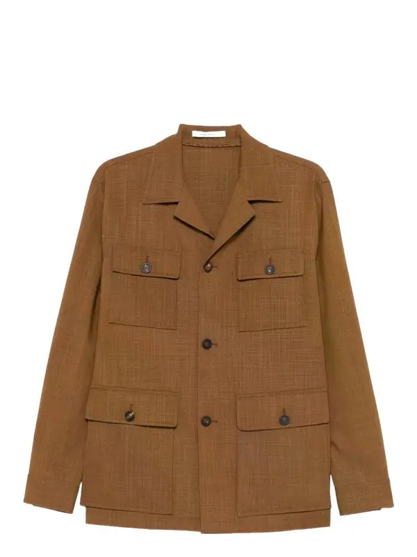 Tagliatore Front-pocket Shirt Jacket - Brown