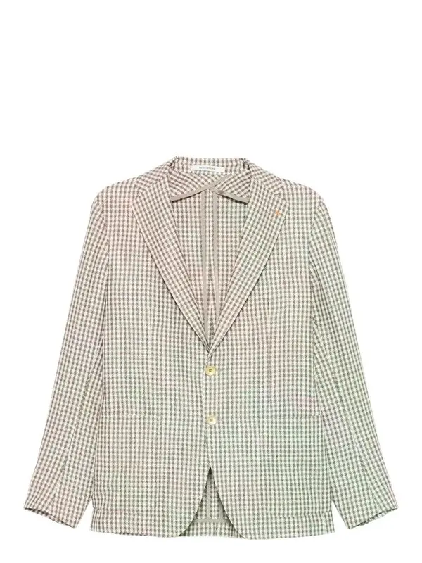 Tagliatore Gingham-pattern Single-breasted Blazer - Neutrals