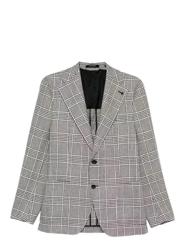 Tagliatore Check Two-button Jacket - White