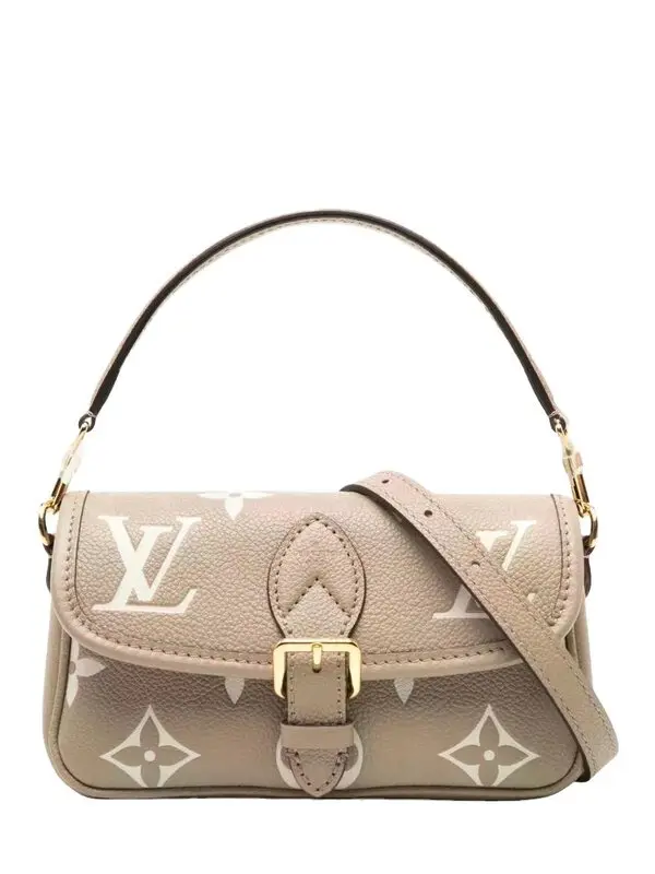 LOUIS VUITTON Nano Bicolor Monogram Empreinte Giant Diane Satchel - Brown