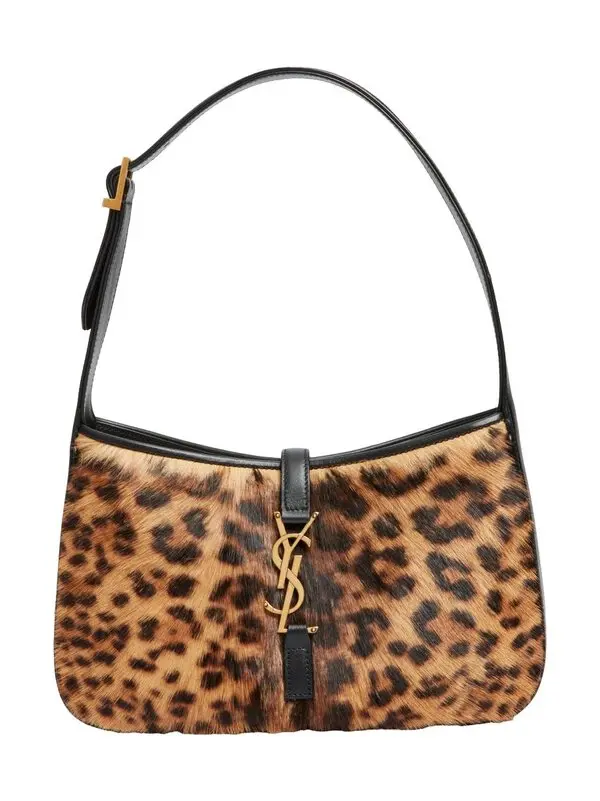 Saint Laurent Le 5 À 7 Genuine Calf Hair Hobo Bag - Brown/noir