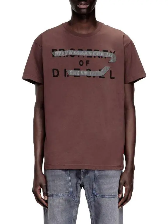DIESEL® T-norm Cotton Graphic T-shirt - Coffee